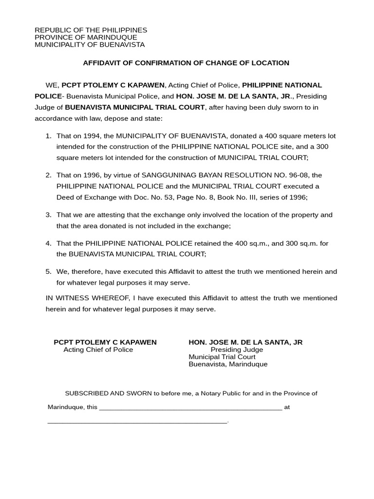 Affidavit PNP | PDF
