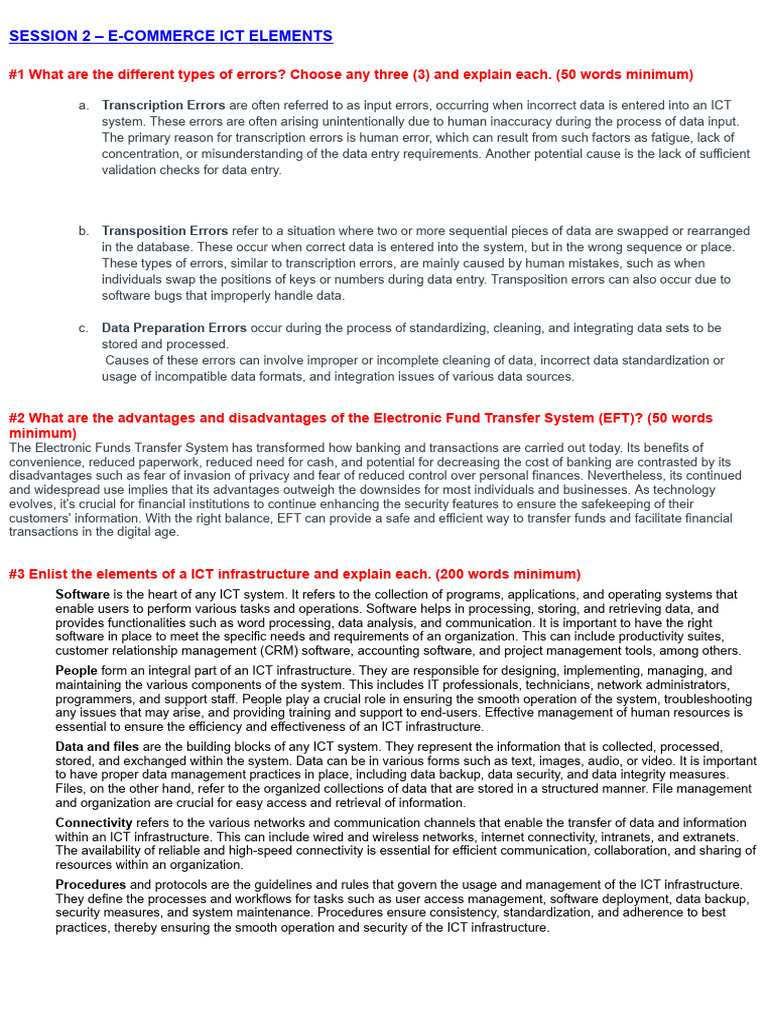 Ecommerce Ict Elements | PDF