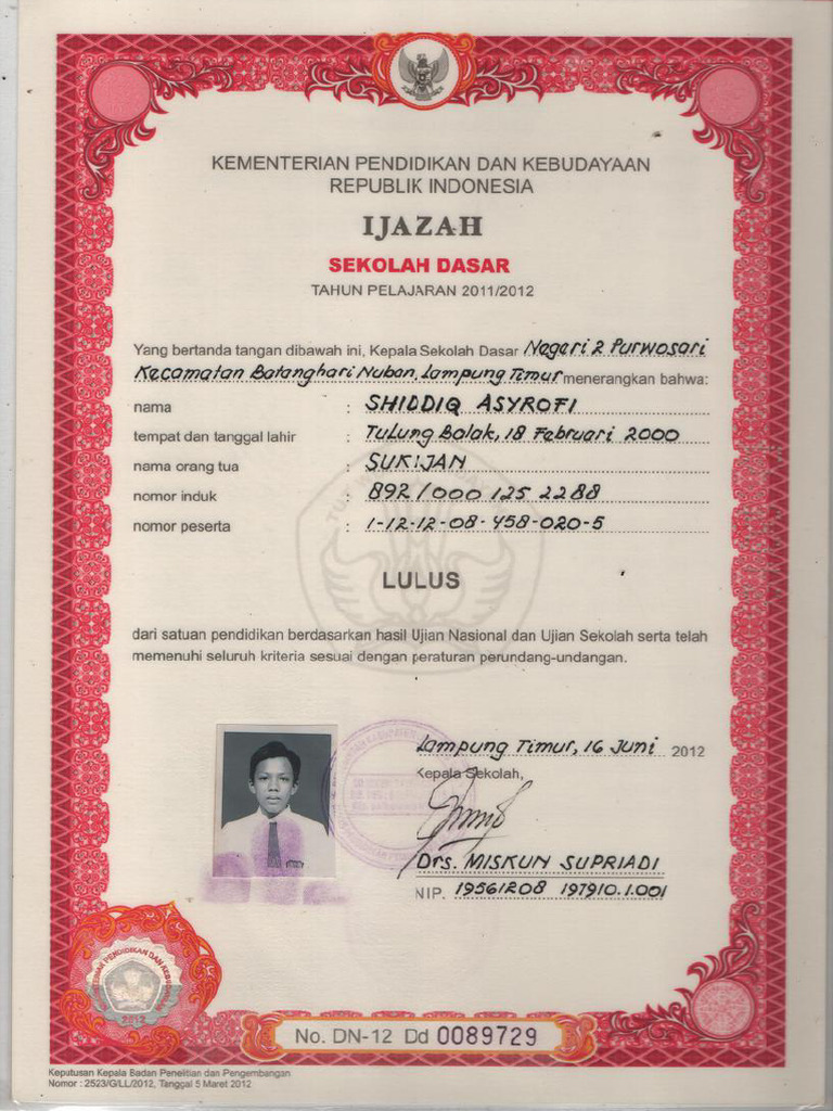 Ijazah - SDN 2 Purwosari - Siap | PDF