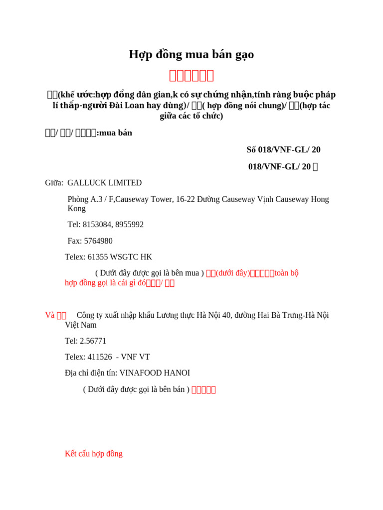 Hop Dong Mua Ban Gao | PDF
