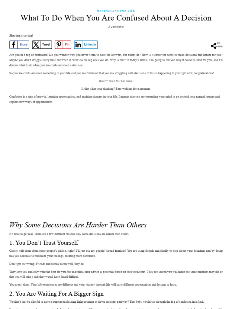 What To Do When You Are Confused About A Decision | PDF