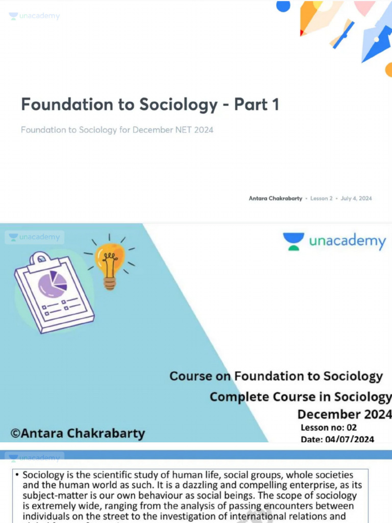 Foundation To Sociology Part 1 No Anno | PDF