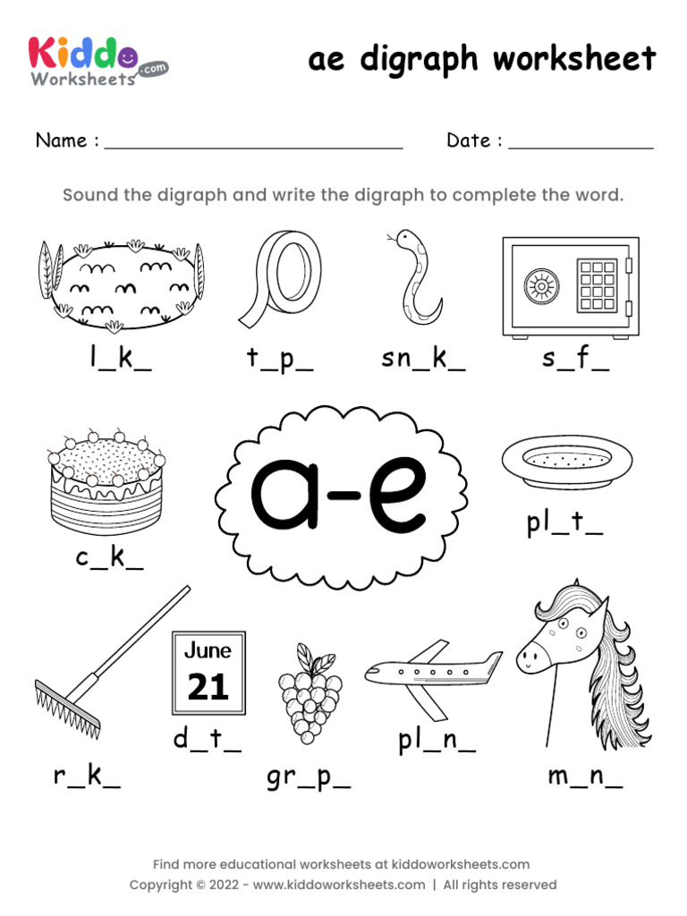 Ae Digraph Worksheet | PDF