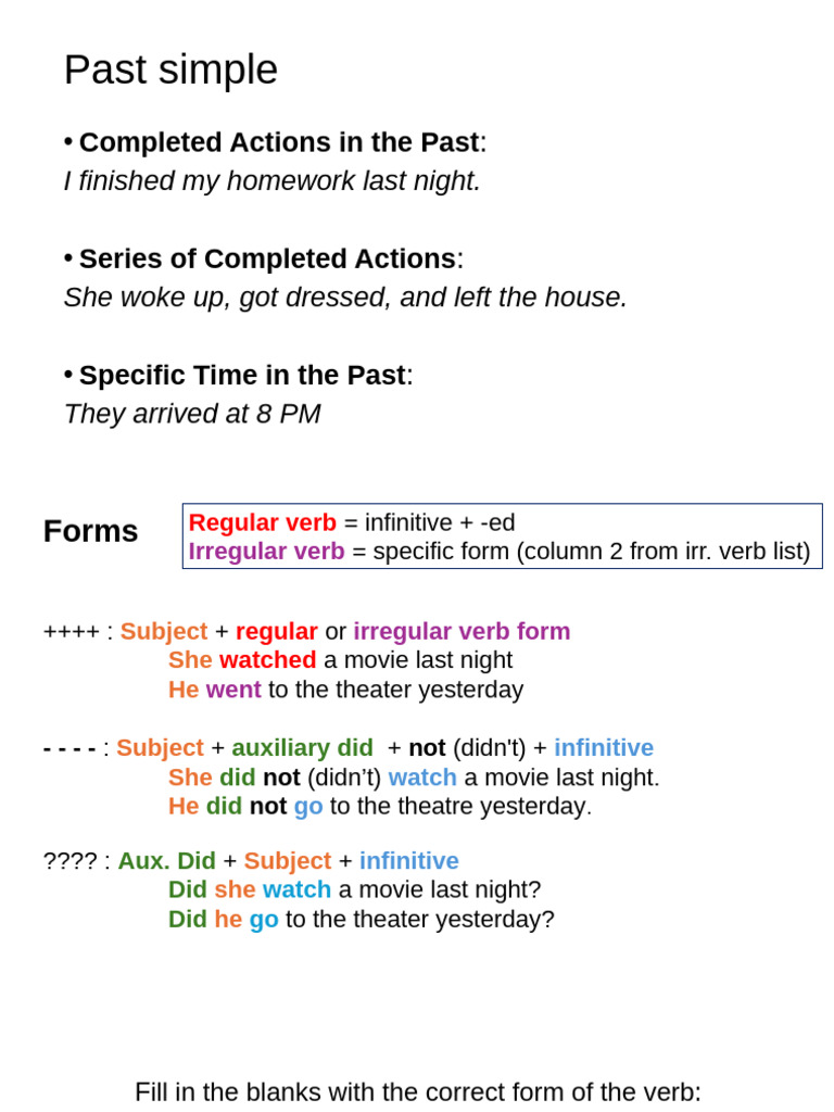 Past Simple Continuous | PDF