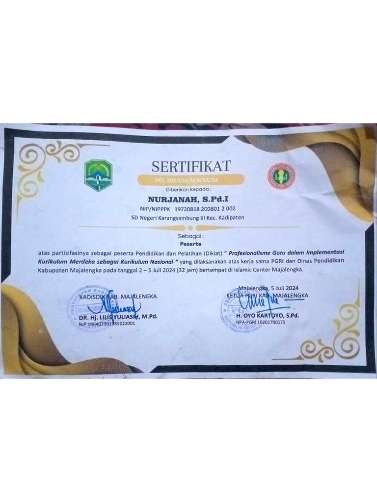 Sertifikat Juli | PDF