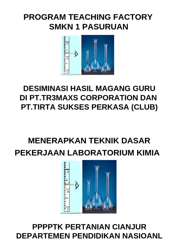 Menerapkan Teknik Dasar Laboratorium Kimia | PDF