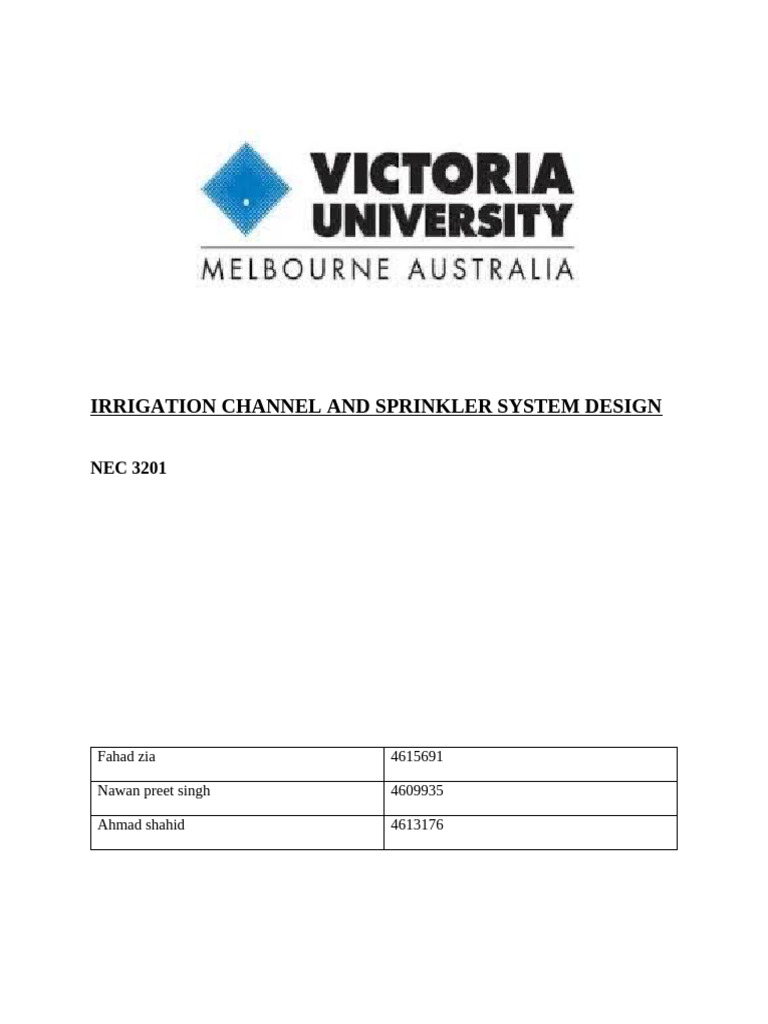 Channel and Sprinkler design report | PDF
