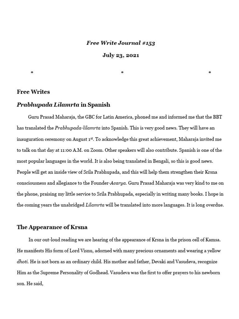 Free Write Journal 153 | PDF