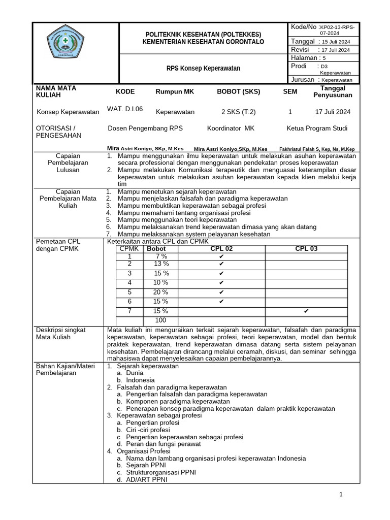 RPS KDK Tahun 2024 | PDF