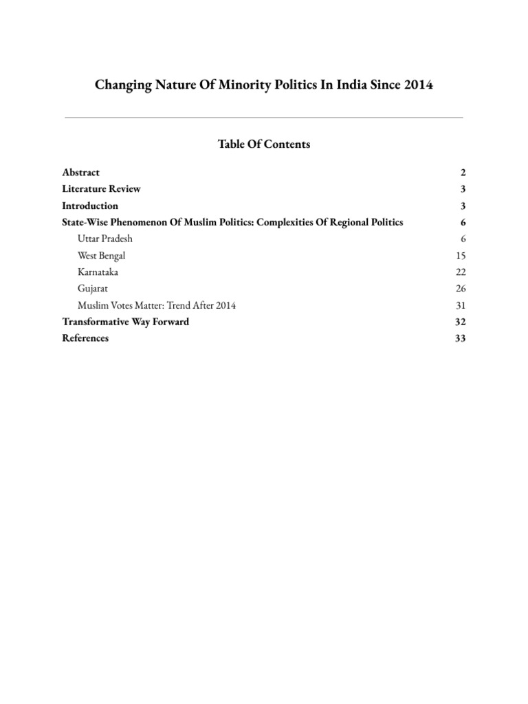 Changing Nature of Minority Politics in India Since 2014 | PDF