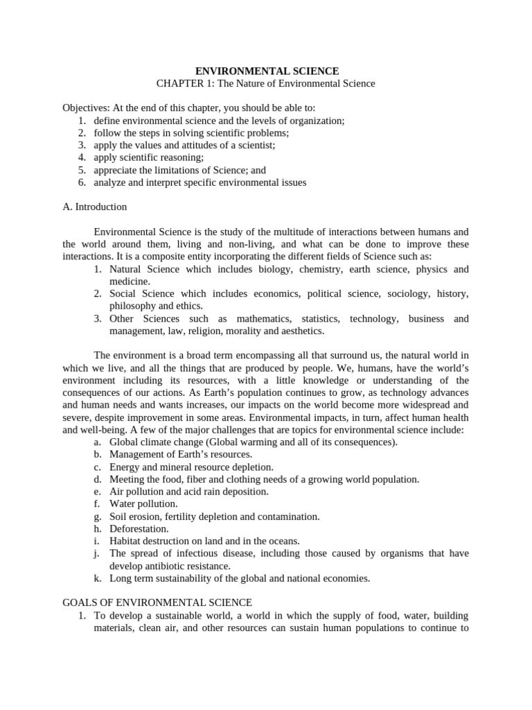 Nature of Environmental Science | PDF