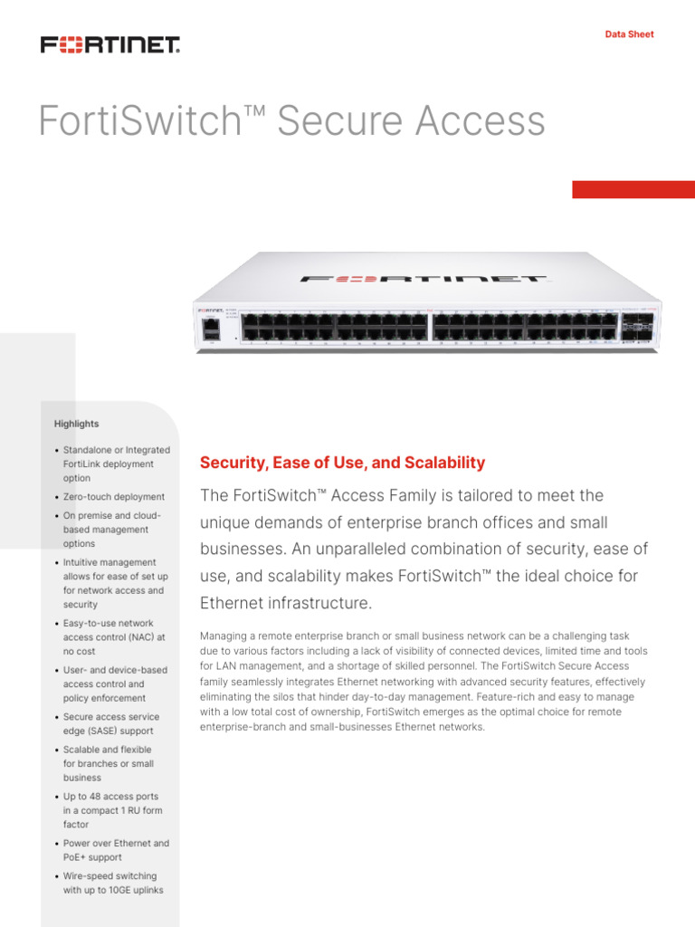 FortiSwitch Secure Access Series | PDF