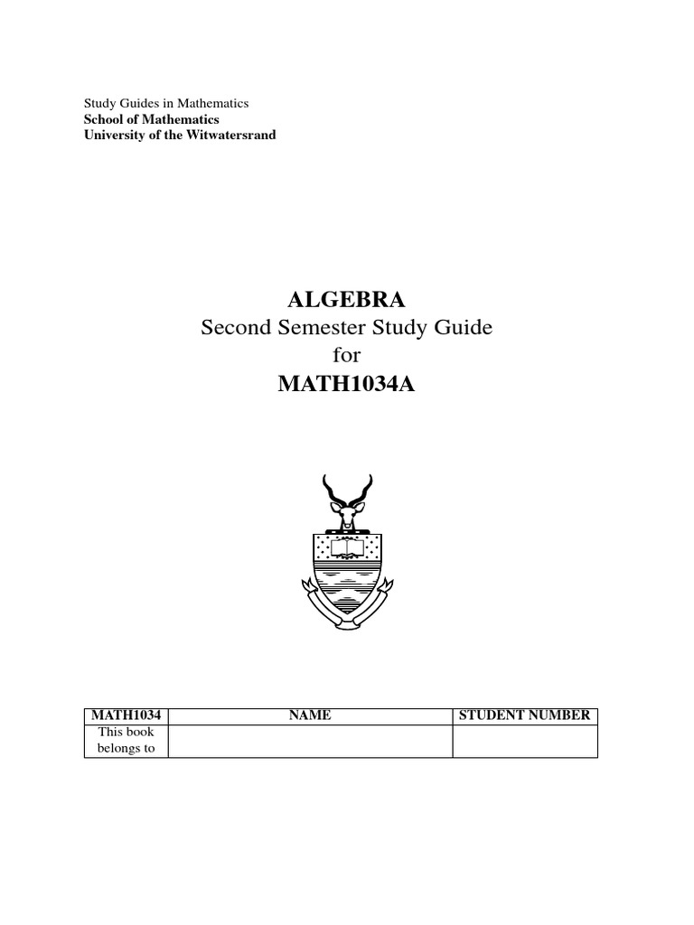 Math 1034 SG 2024 Sem 2 | PDF | Matrix (Mathematics) | Determinant