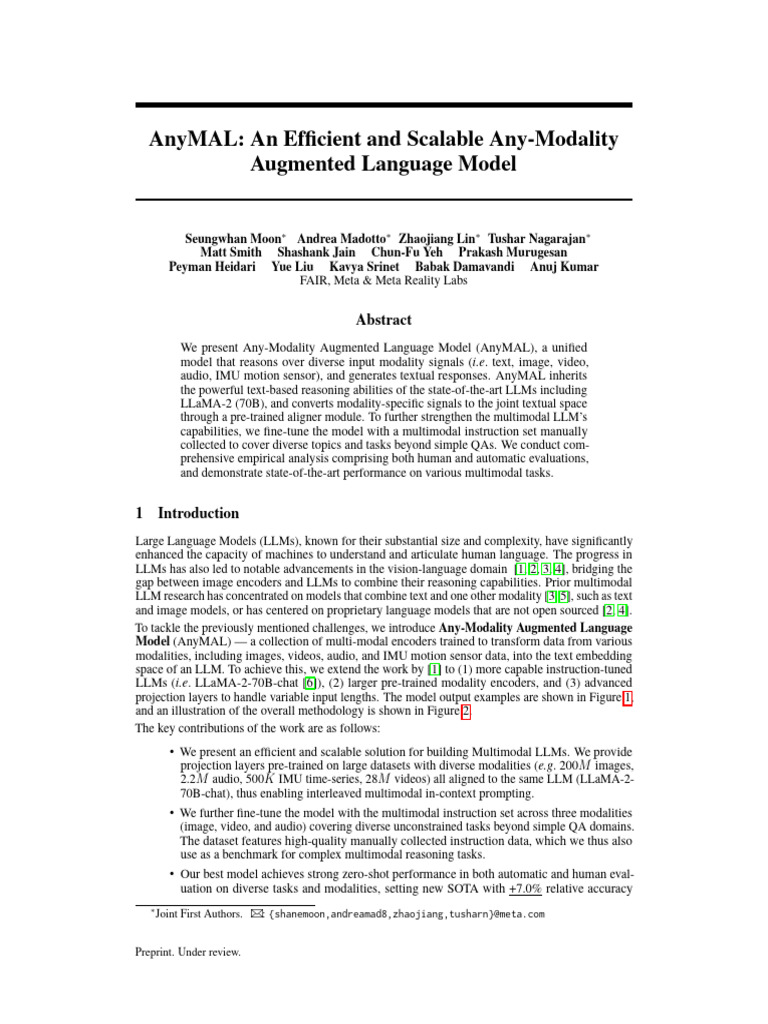 AnyMAL- An Efficient and Scalable Any-Modality Augmented Language Model ... AnyMAL- An Efficient and Scalable Any-Modality Augmented Language Model ...