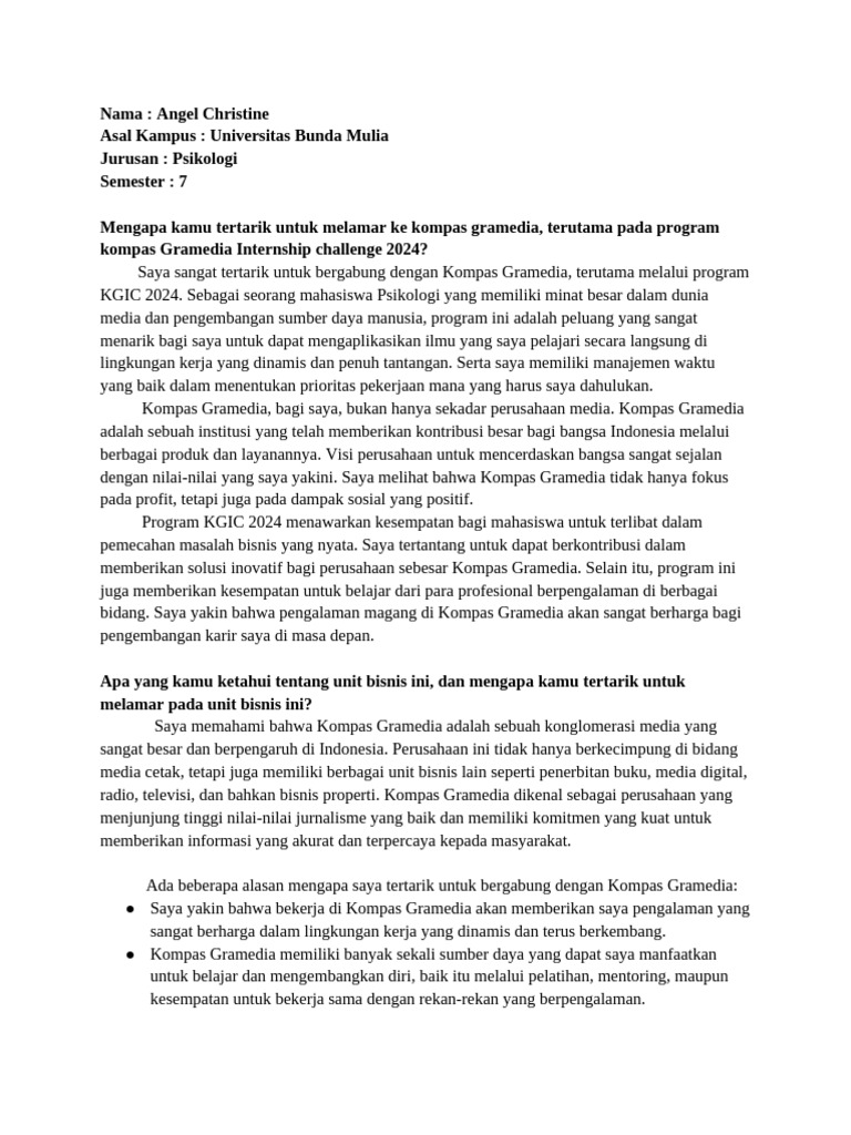 Angel Christine - HR Batch 7 MSIB | PDF