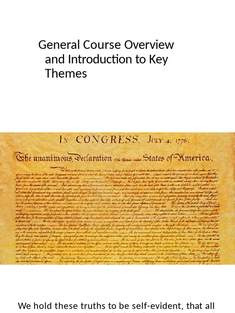 General Course Overview and Introduction To Key Themes | PDF