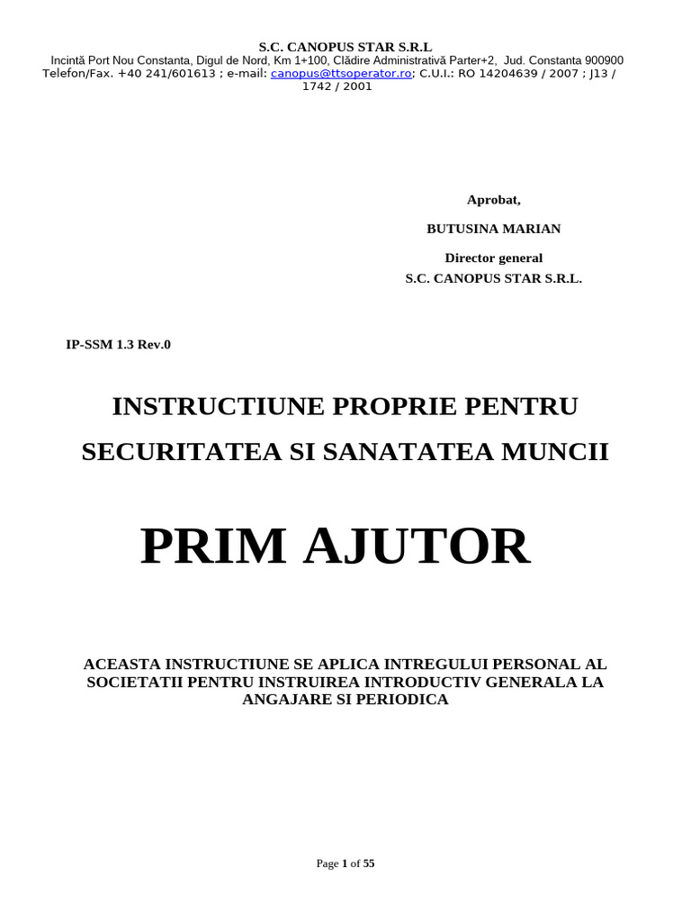 Ip - SSM 1.3 Rev.0 Prim Ajutor | PDF