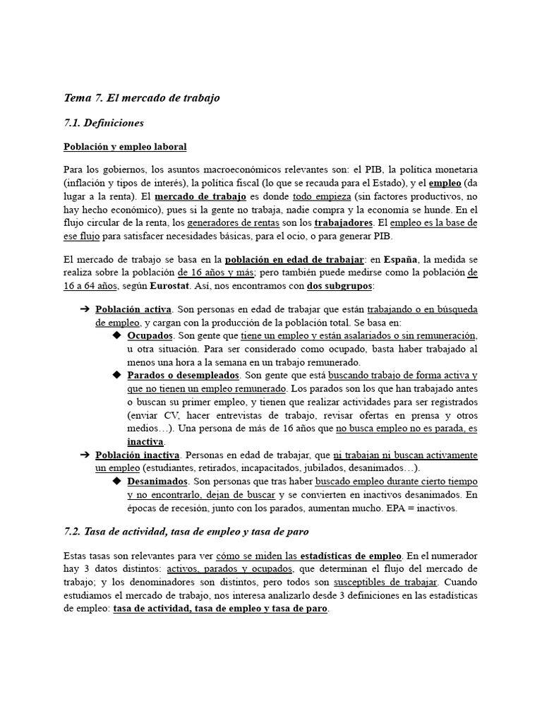 Wuolah Free Tema 7 El Mercado de Trabajo Gulag Free | PDF
