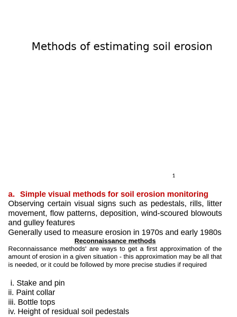 Methods of estimating soil erosion | PDF