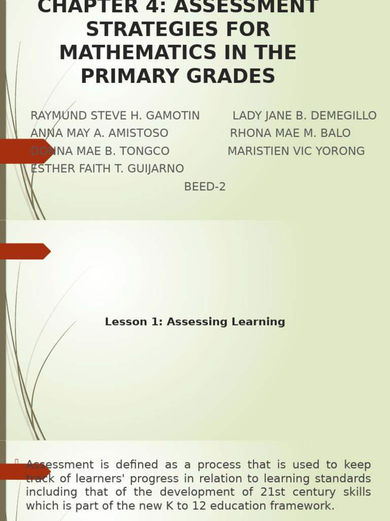 G4 MATH - Assessment Strategies For Mathematics in The Primary Grades | PDF | Educational ...