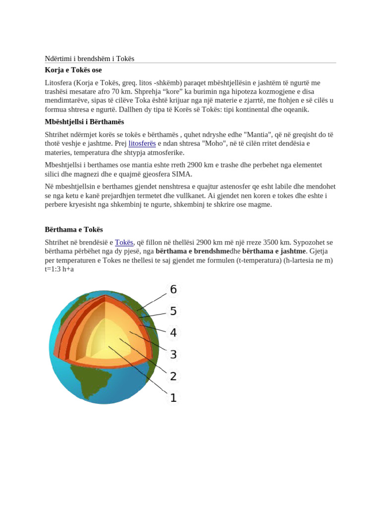 Ndërtimi I Brendshëm I Tokës | PDF