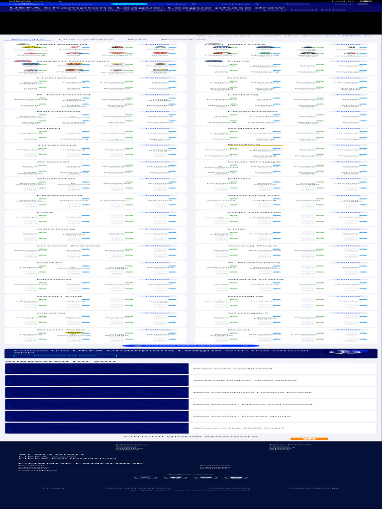 UEFA Champions League League Phase Draw UEFA Champions League 202425 | PDF