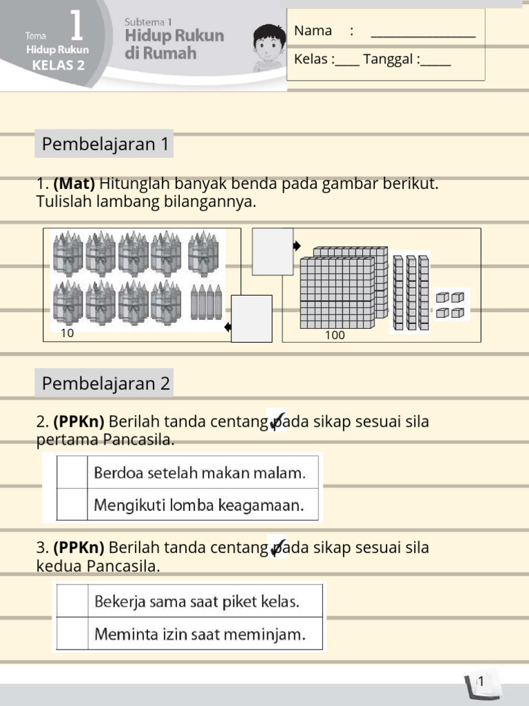 LKPD Kelas 2 Semester 1 Ni Ketut Sariati | PDF