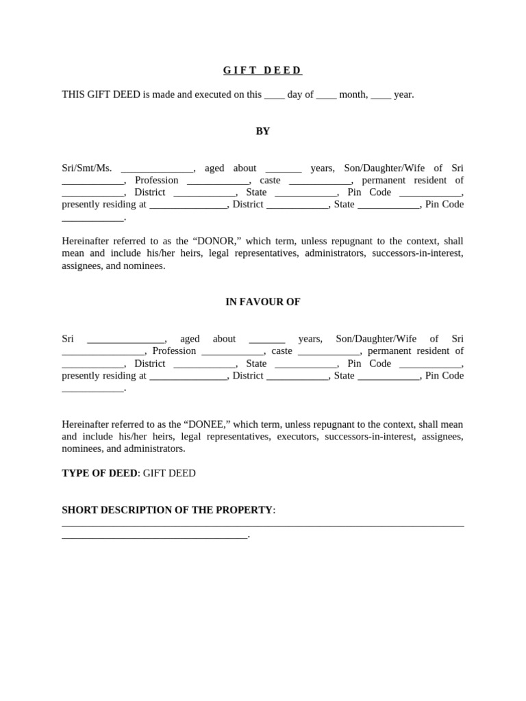 Gift Deed | PDF