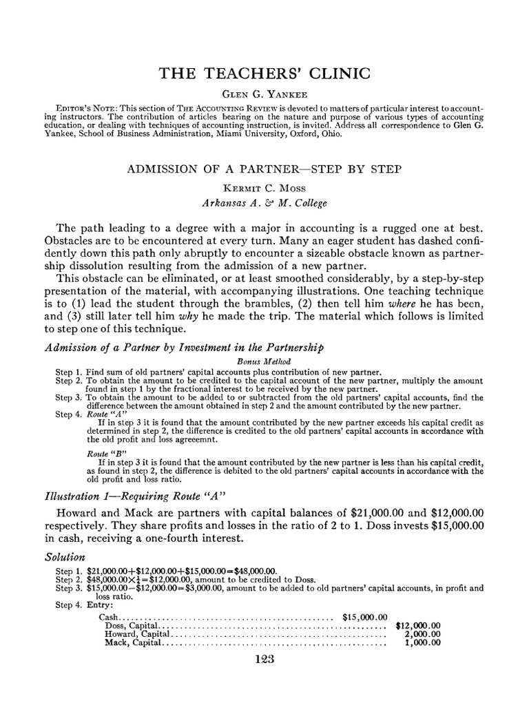 Admission of a Partner Sample | PDF
