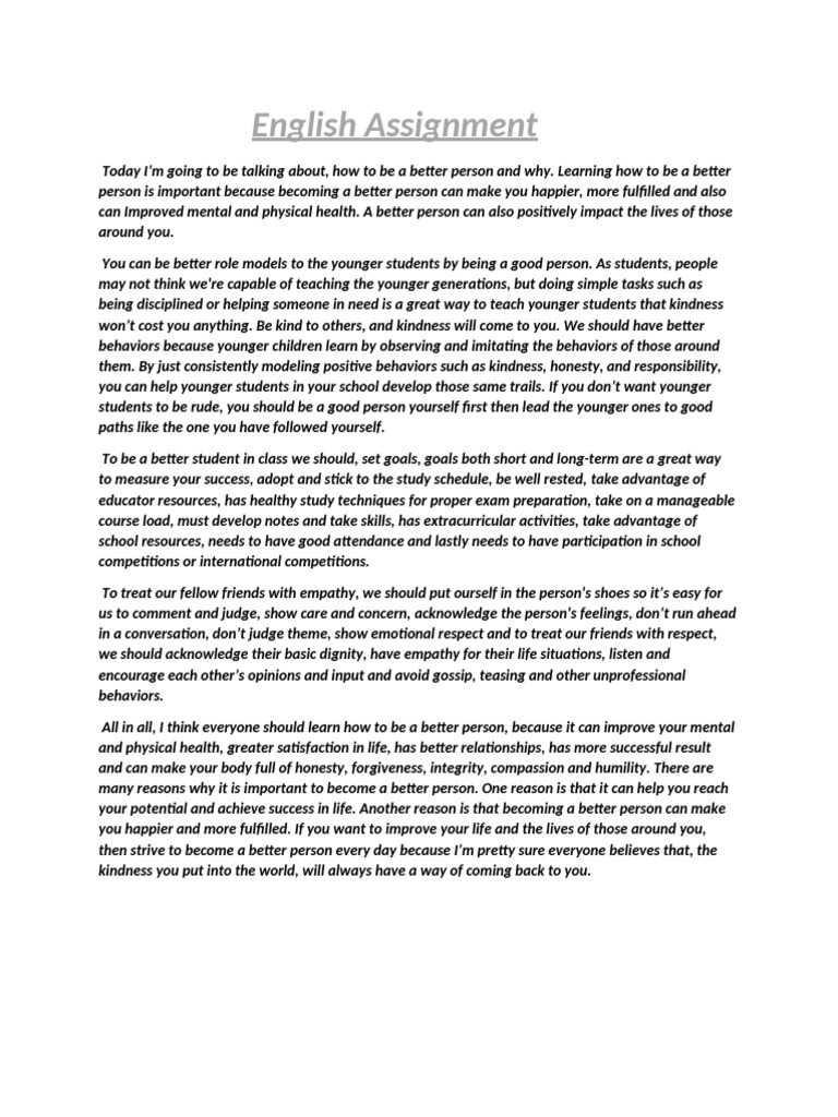 English Assignment | PDF