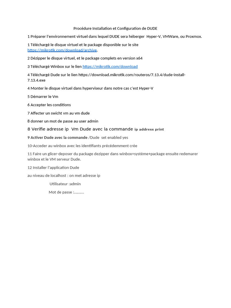 Installation Et Configuration de DUDE | PDF