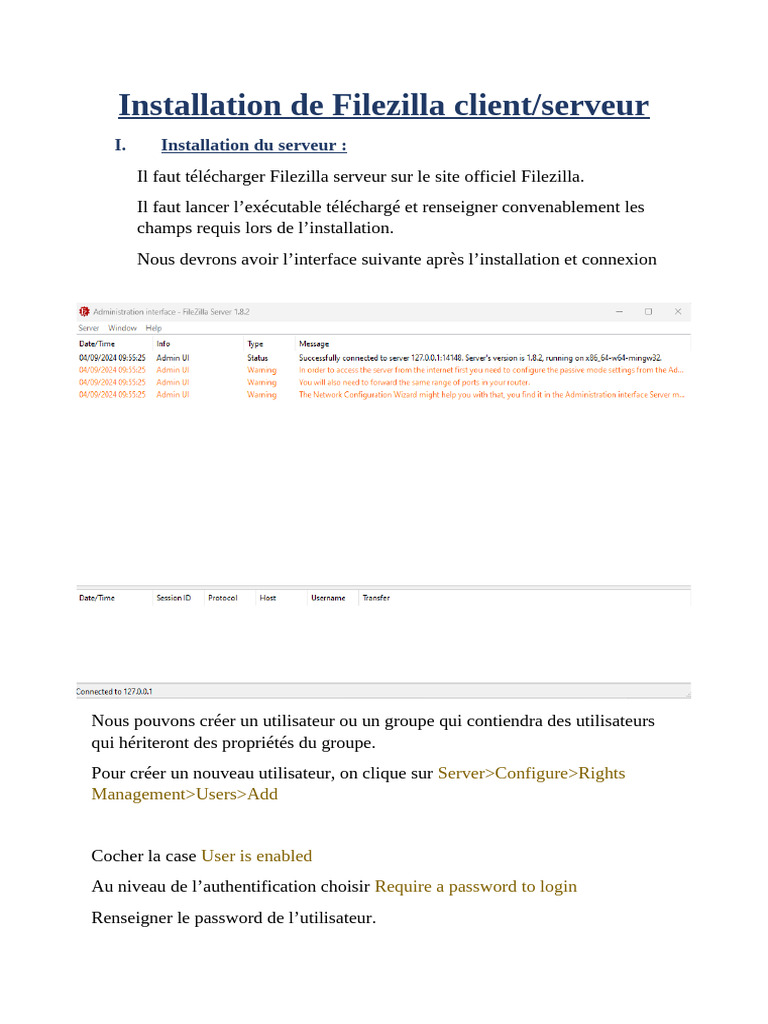 Installation de Filezilla | PDF
