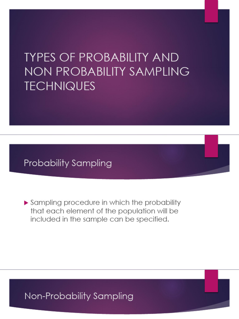 Probability And Non Probability Sampling Techniques Pdf