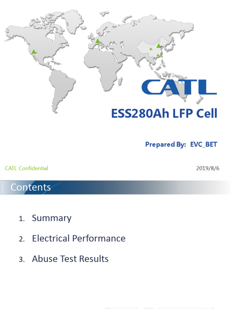 CATL ESS280Ah - Intro - V1.0 - 20190806 | PDF