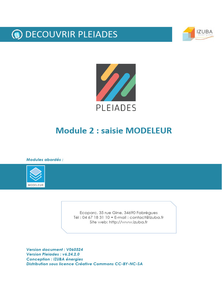 Decouvrir - Pleiades - 2 - Saisie Modeleur - D Couvrir Pleiades-2-Saisie Modeleur-V060324 | PDF