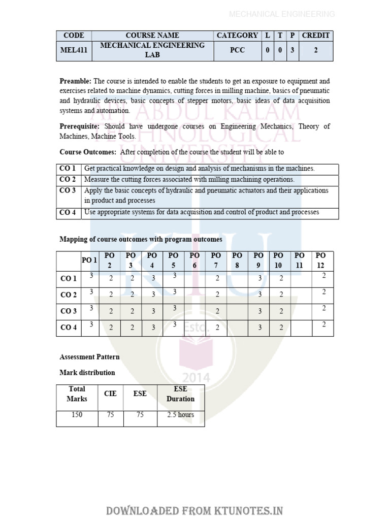 Mechanical Engineering Lab | PDF