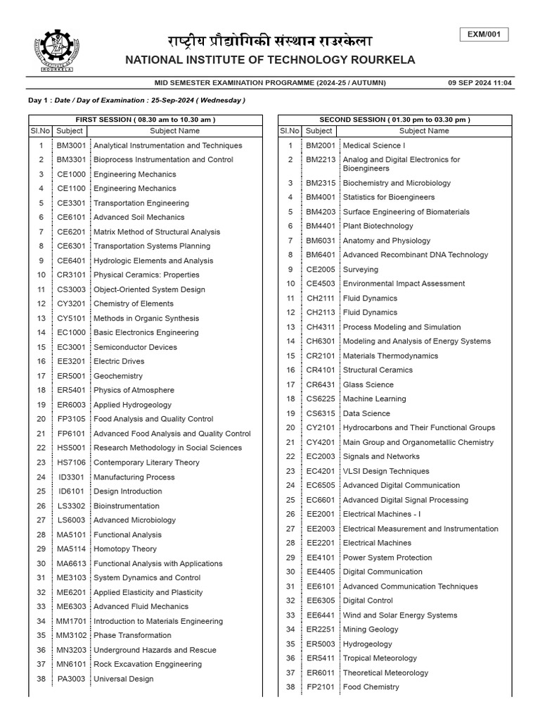 090924-Academic Examination Exam | PDF