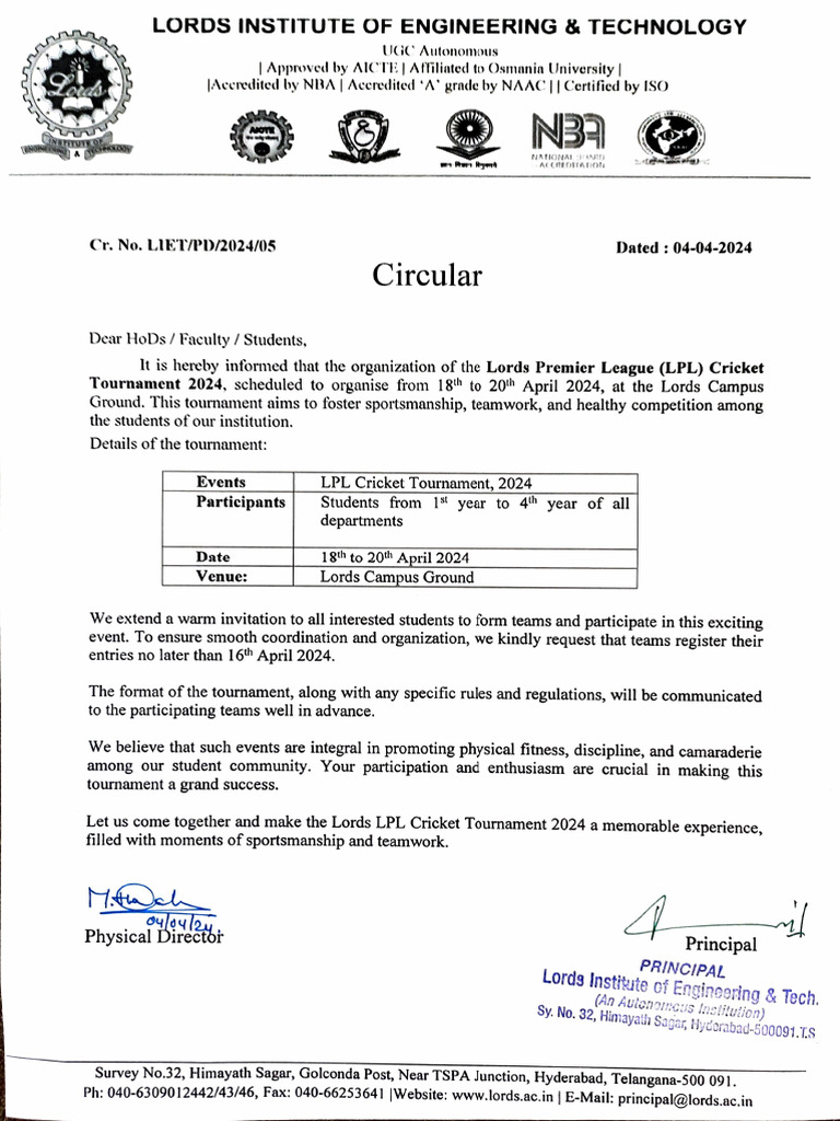 Circular. LIET. PD. 2024.05. | PDF