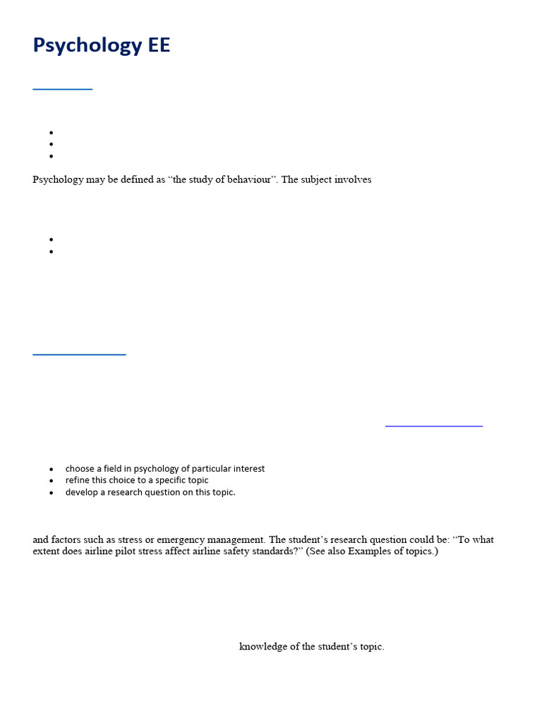 3e PSYCHOLOGY EE GUIDANCE | PDF
