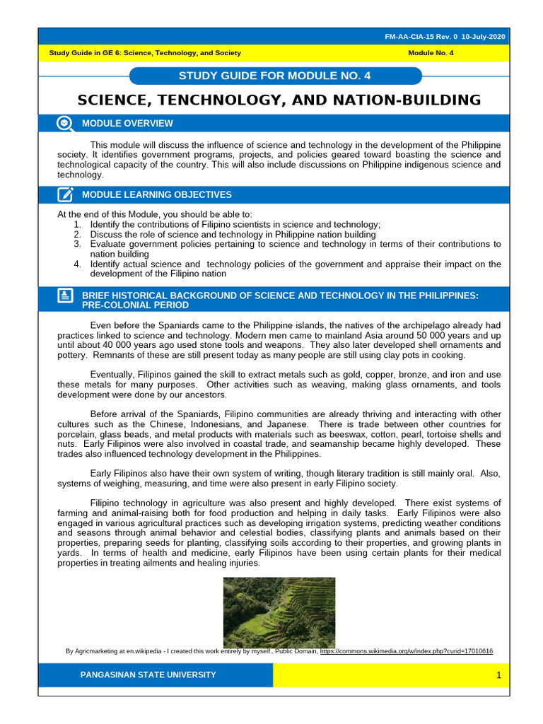 Study-Guide-4 STS | PDF | Science | Philippines
