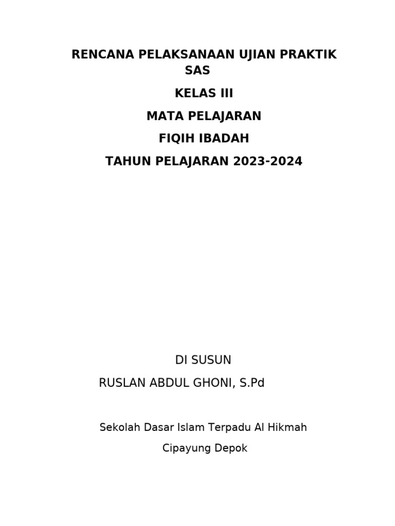 RPPUP FIB Uprak PAS Gugus 3 - Ruslan | PDF