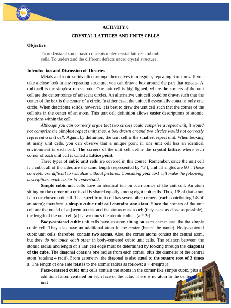 CHEM111 Laboratory Manual Part2 1 PDF | PDF | Crystal Structure | Polymers