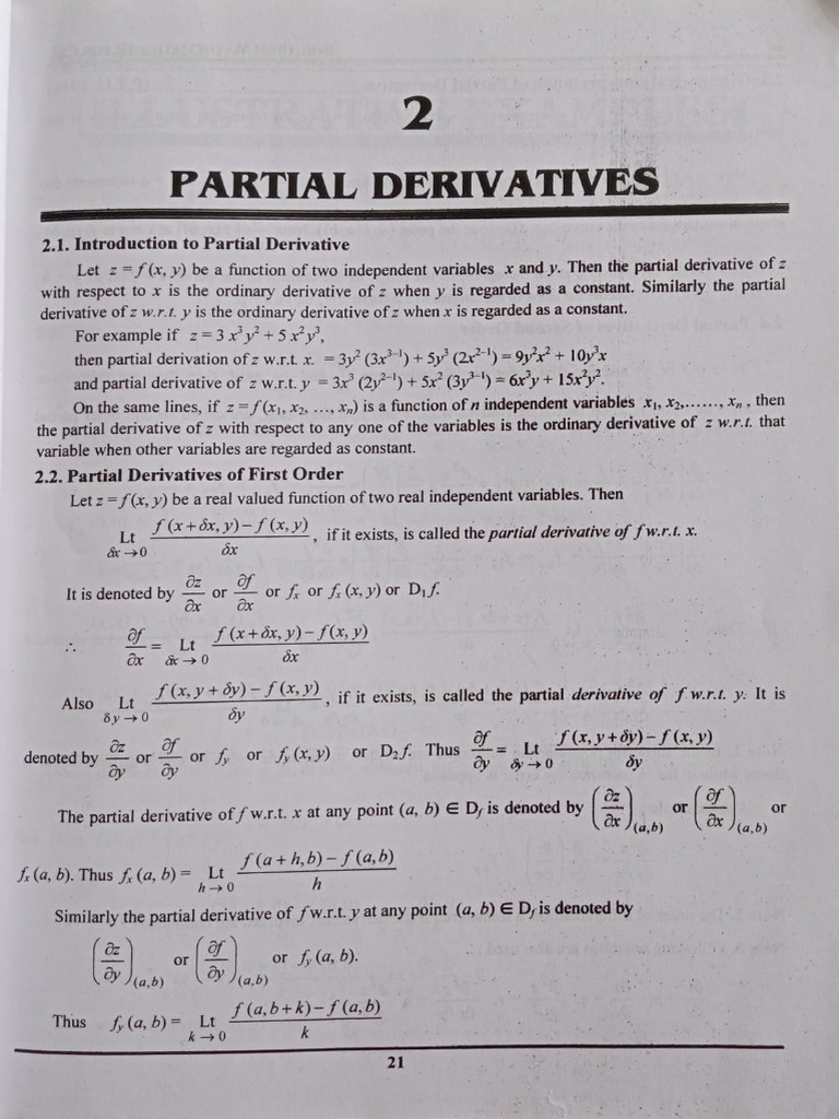 Partial Derivatives | PDF