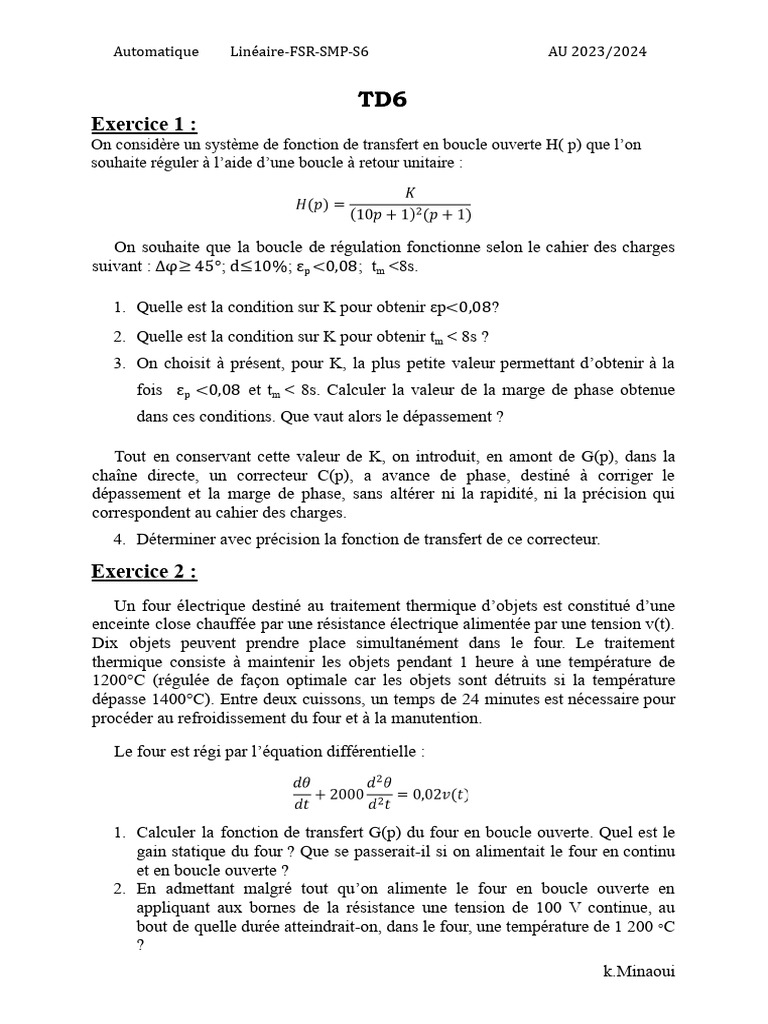 Td6 Automatique | PDF