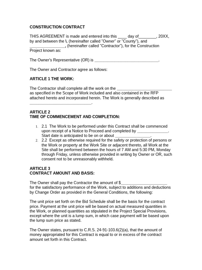 Contract Agreement Sample 1 | PDF