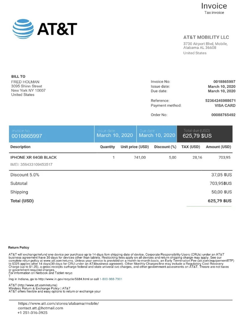 My Invoice Iphone XR | PDF