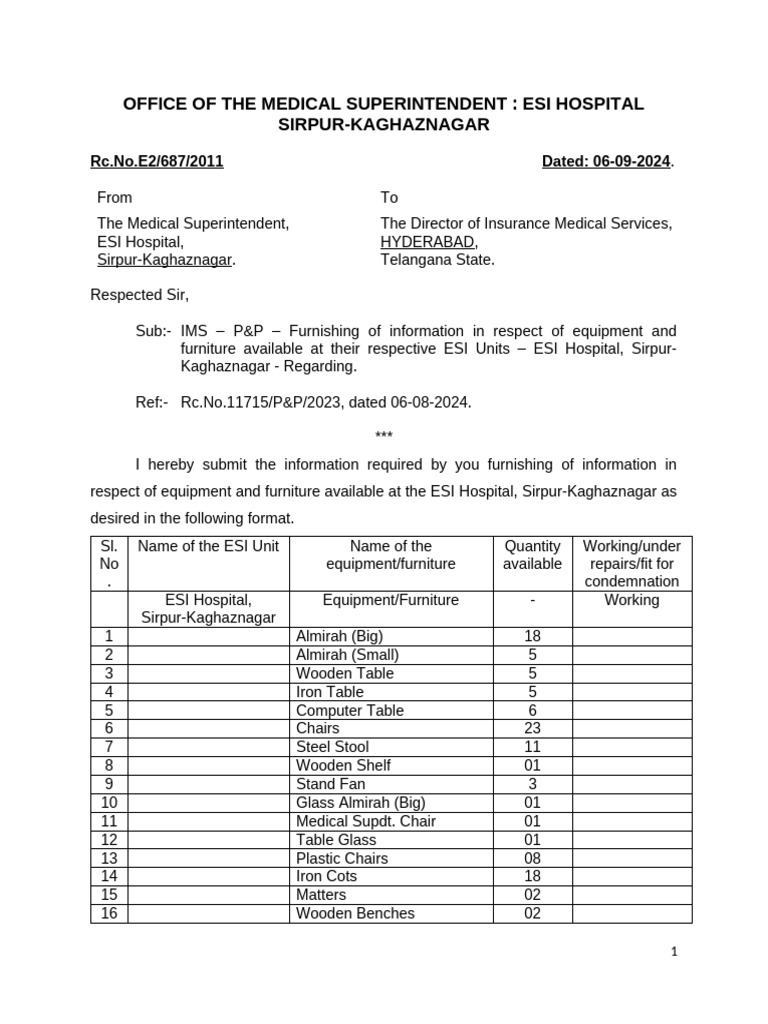 Office of The Medical Superintendent | PDF