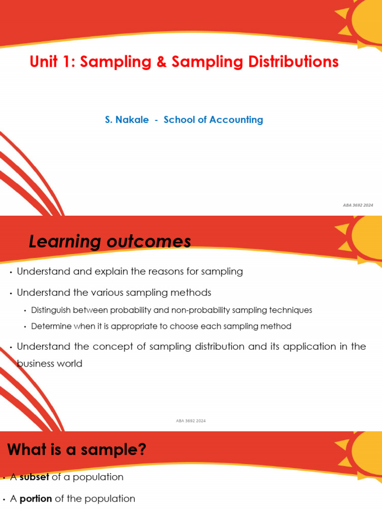 Unit 1 Sampling and Sampling Distributions | PDF