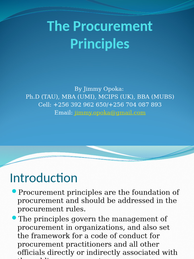 Procurement Principles | PDF