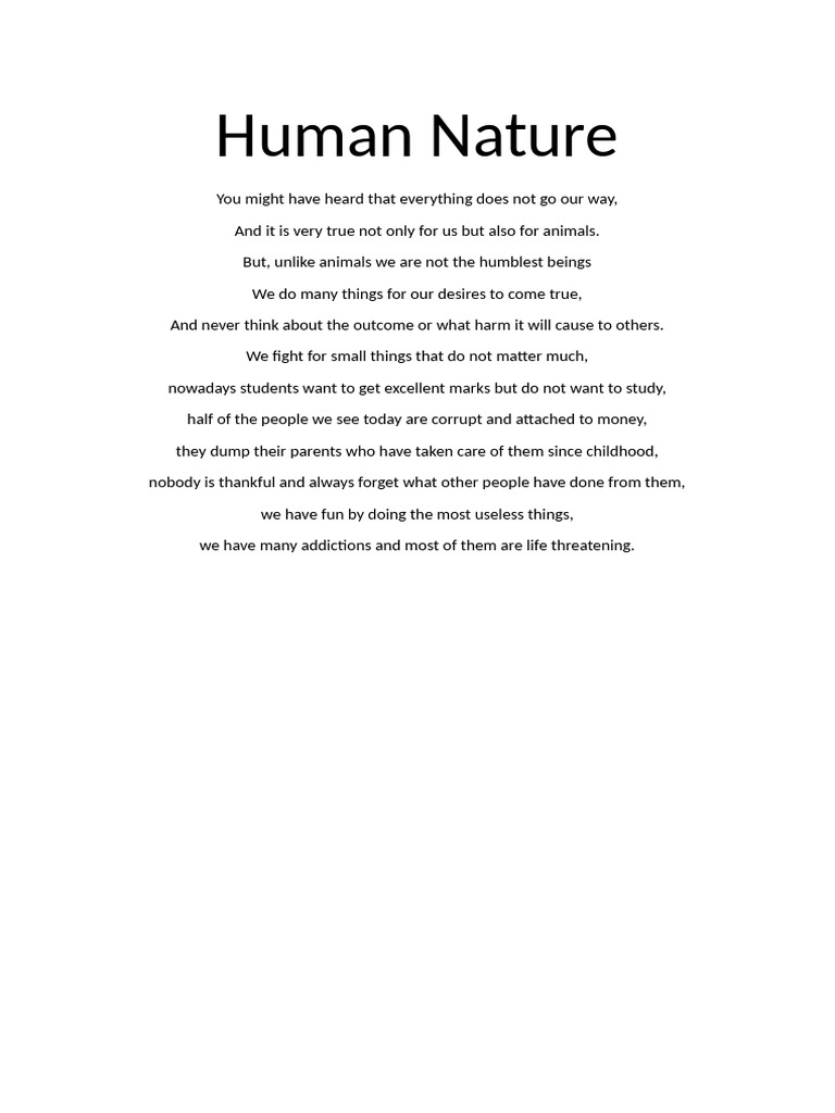 Human Nature | PDF
